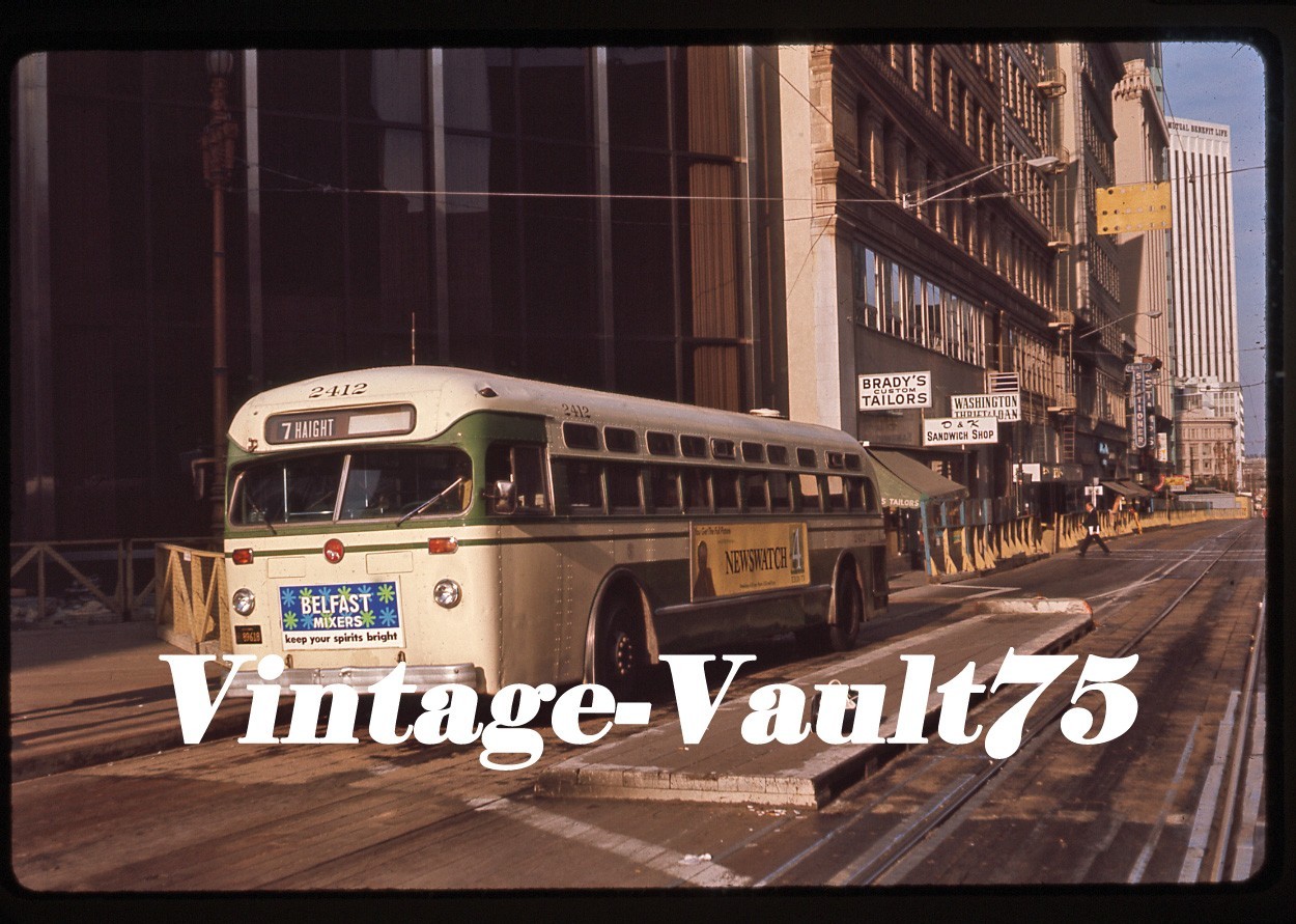 ORIGINAL SLIDE BUS MACK 2412 MUNI SFMR SAN FRANCISCO CA 1969 | eBay