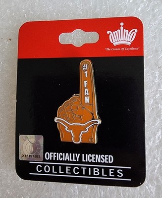 TEXAS LONGHORNS UNIVERSITY of TEXAS ~FINGER #1 FAN COLLEGE NCAA PIN ...