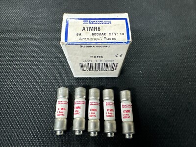 NEW OEM (LOT of 5) ATMR6 FERRAZ SHAWMUT MERSEN FUSE AMP-TRAP ATMR-6 ATM ...