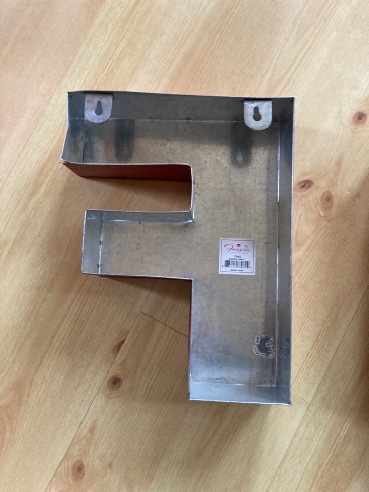 Large 11” Industrial Red Metal Letter "F Wall Decor by Foreside | eBay