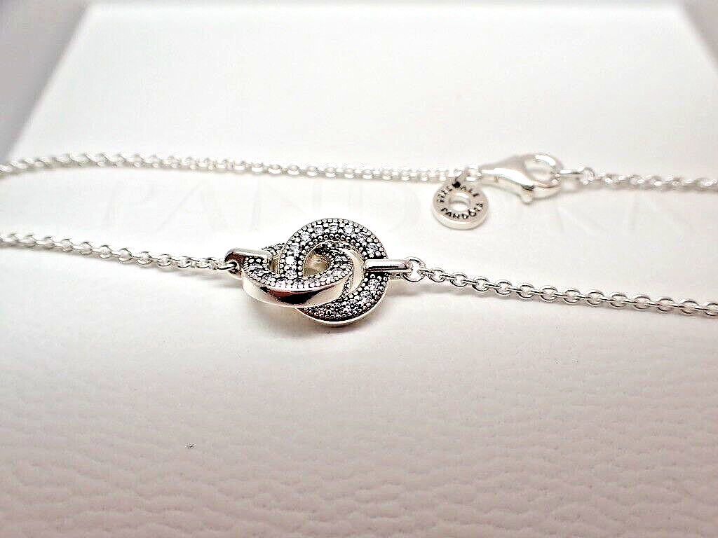 Authentic Pandora #392736C01-45cm PANDORA Signature Intertwined Pave ...