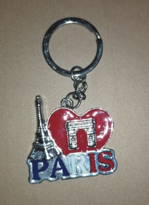 Keychain, bag jewelry, Eiffel Tower and Arc de Triomphe, France, Paris ...