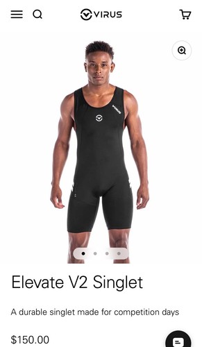 VIRUS Men's 3XL Black Silver AU12 Bioceramic Elevate Weightlifting Singlet New 843165107968| eBay