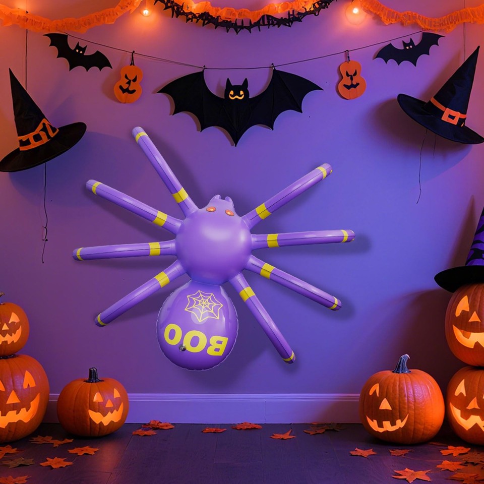 Halloween Spider Ring Toss Game, 2 Pack Inflatable Green & Purple ...