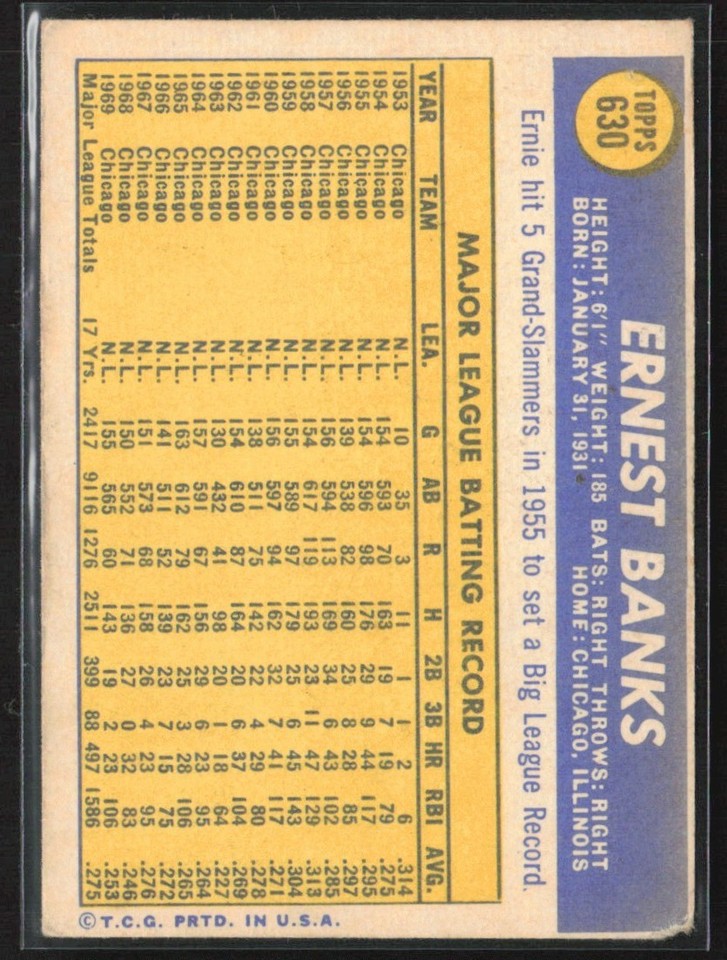 Ernie Banks 1970 Topps #630 Chicago Cubs | eBay