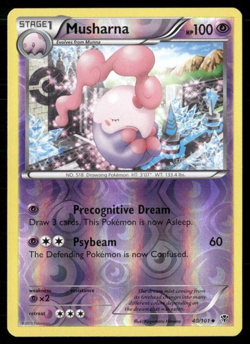 2013 Plasma Blast Set Pokemon Card 040 Musharna Reverse Foil LP | eBay