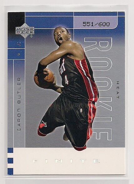 2002-03 CARON BUTLER UD FINITE ROOKIE #/600 UCONN HUSKIES DALLAS ...