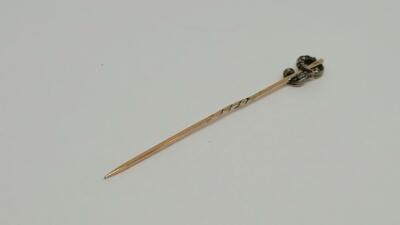 Vintage Gold Stick Pin With Monogram "G" Set With White Stones | eBay UK