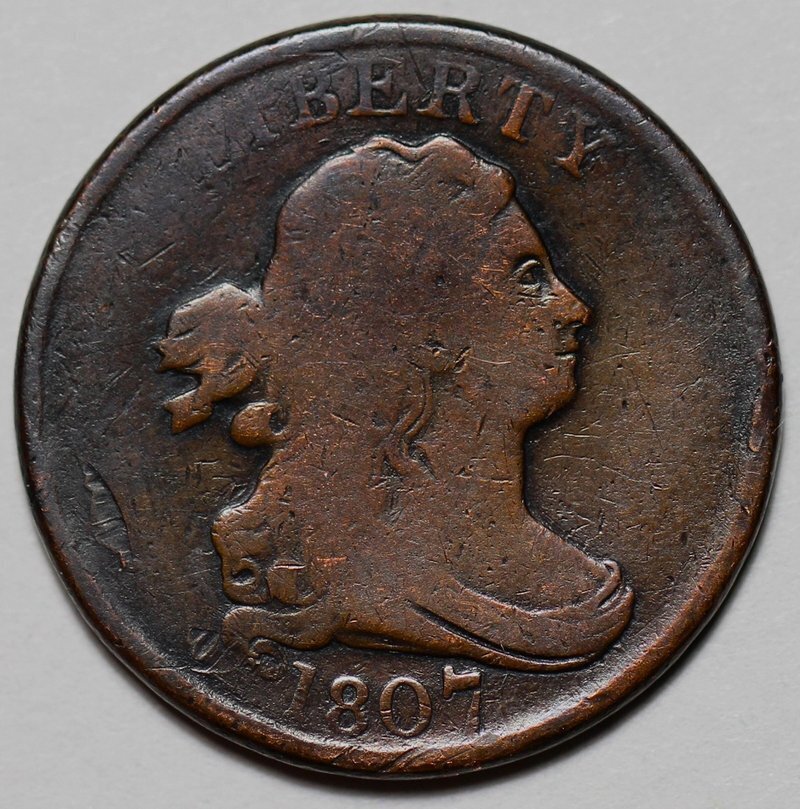 1807 Draped Bust Half Cent - US 1/2c Copper Penny Coin - L8 | eBay