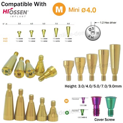 Healing Abutment Caps Cover Screw Mini Platform Ø4.0mm Dia fits Hiossen ...