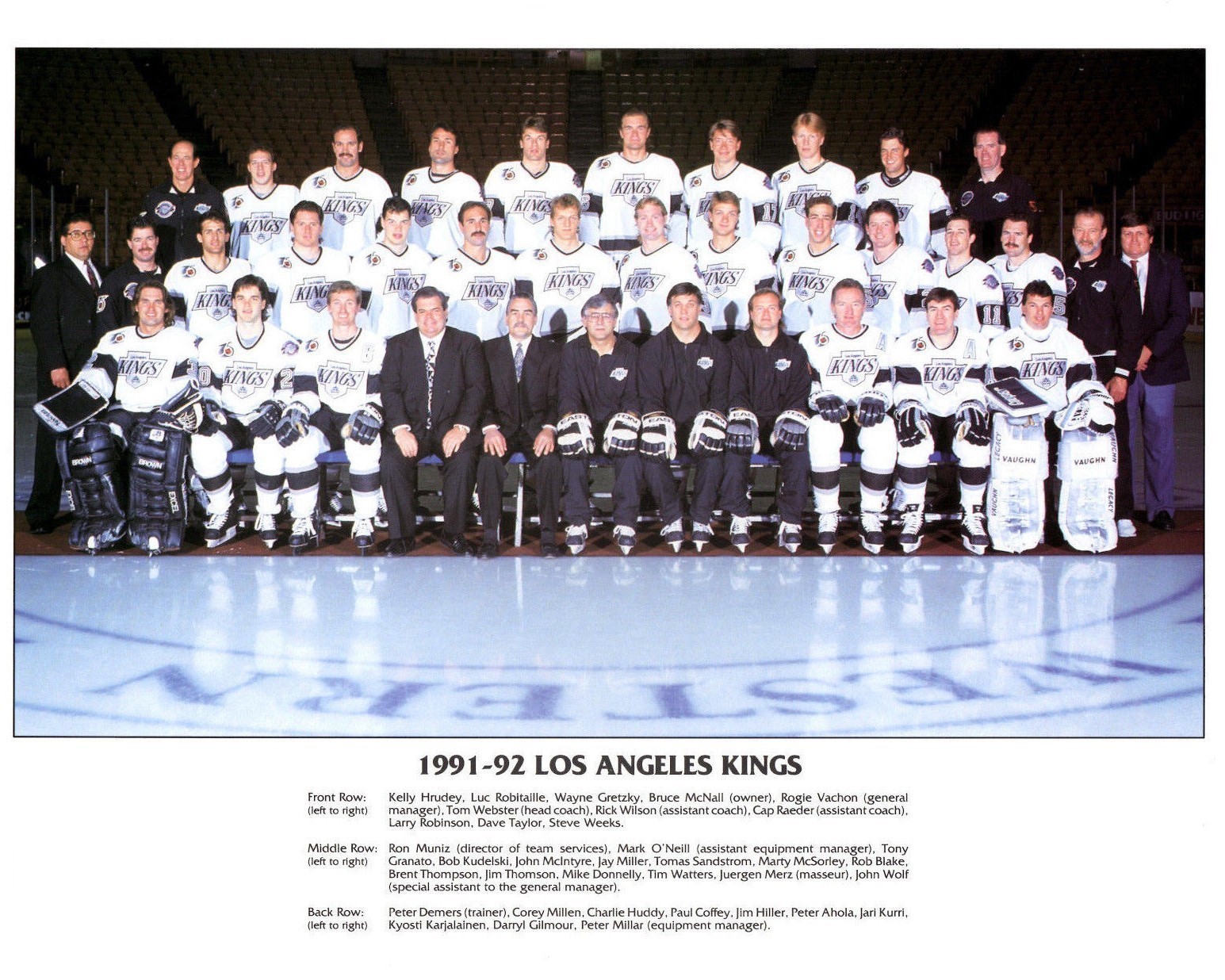 1991-92 LOS ANGELES KINGS TEAM 8X10 PHOTO HOCKEY PICTURE NHL LA | eBay