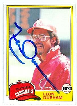 Leon Durham autographed baseball card (St Louis Cardinals) 1981 Topps ...