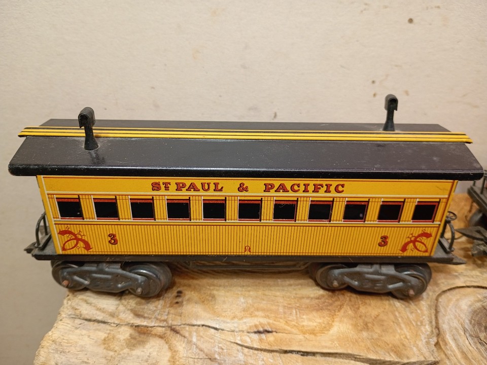 2pc Vintage Marx O Ga Tin Trains St. Paul & Pacific #1 #3 Passenger ...