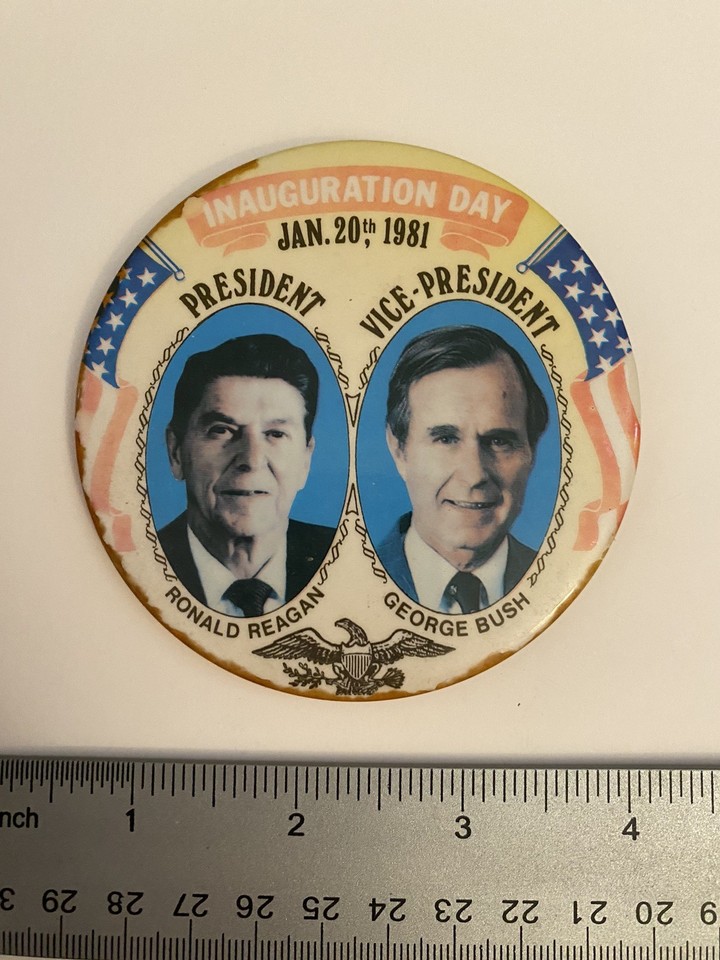 Inauguration Day 1981 Reagan Bush Pin Back Button P55 | eBay UK