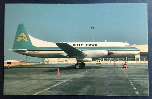 Postcard Kitty Hawk Air Cargo Convair CV-640 (F)(SCD) Raleigh Durham ...