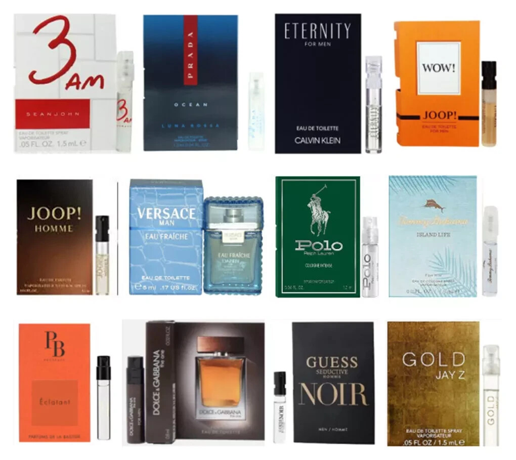 12 Men's Cologne Samples Vials Set with Velvet Pouch Travel Lot | eBay