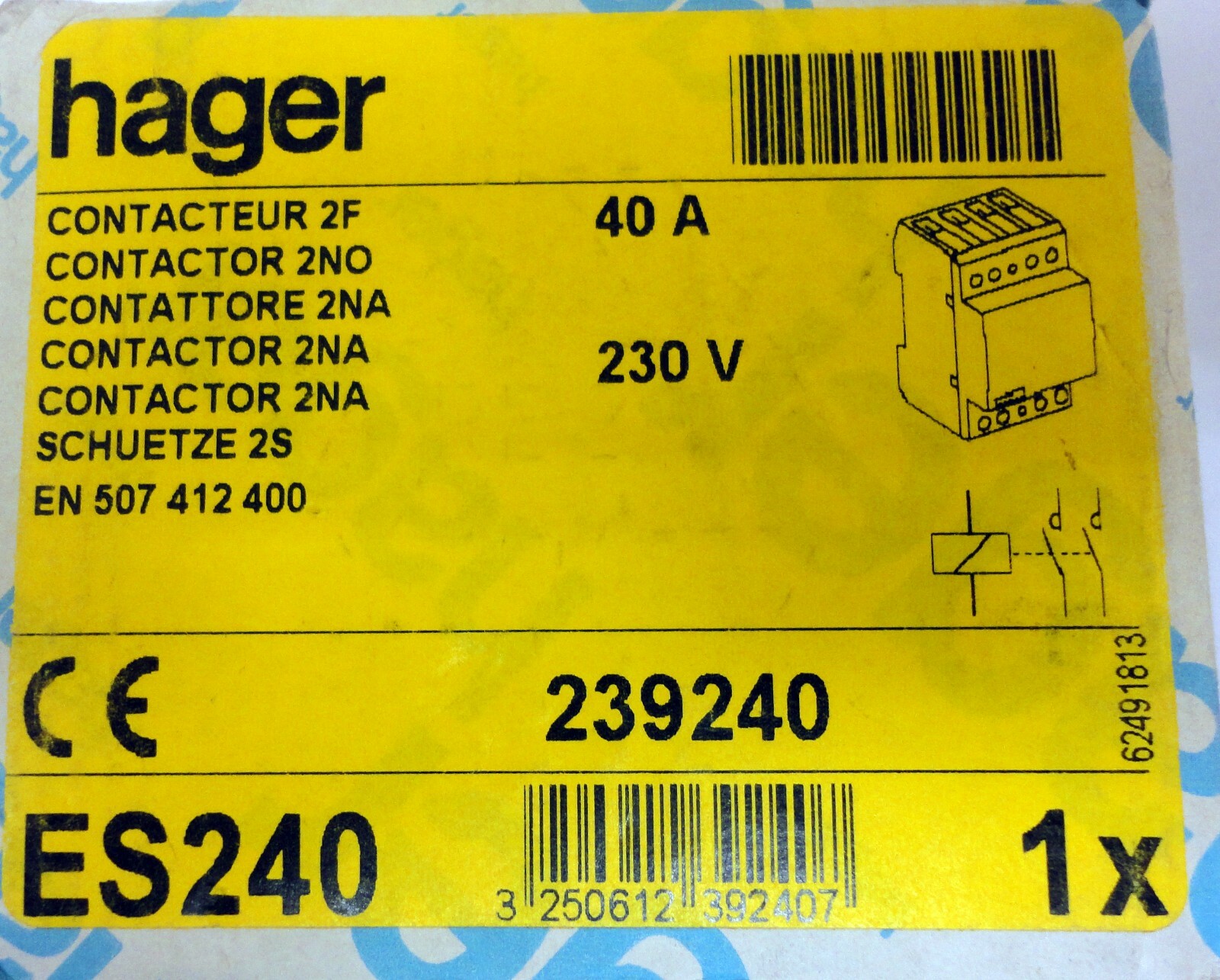 Hager ES240 2 Pole 40 Amp 240v Contactor for sale online | eBay