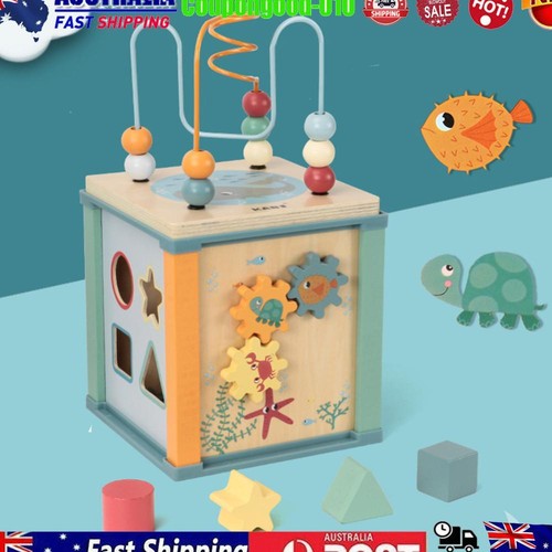 Wooden Activity Cube Multipurpose Sensory Toy Fine Motor Skill Development Funny | eBay