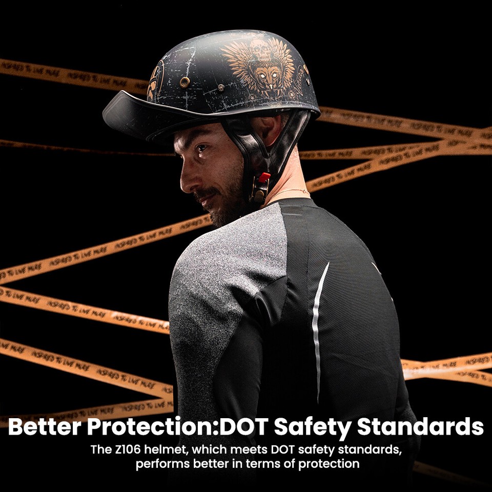 ILM Retro Motorcycle Half Helmet Open Face Baseball Cap Scooter Vintage ...