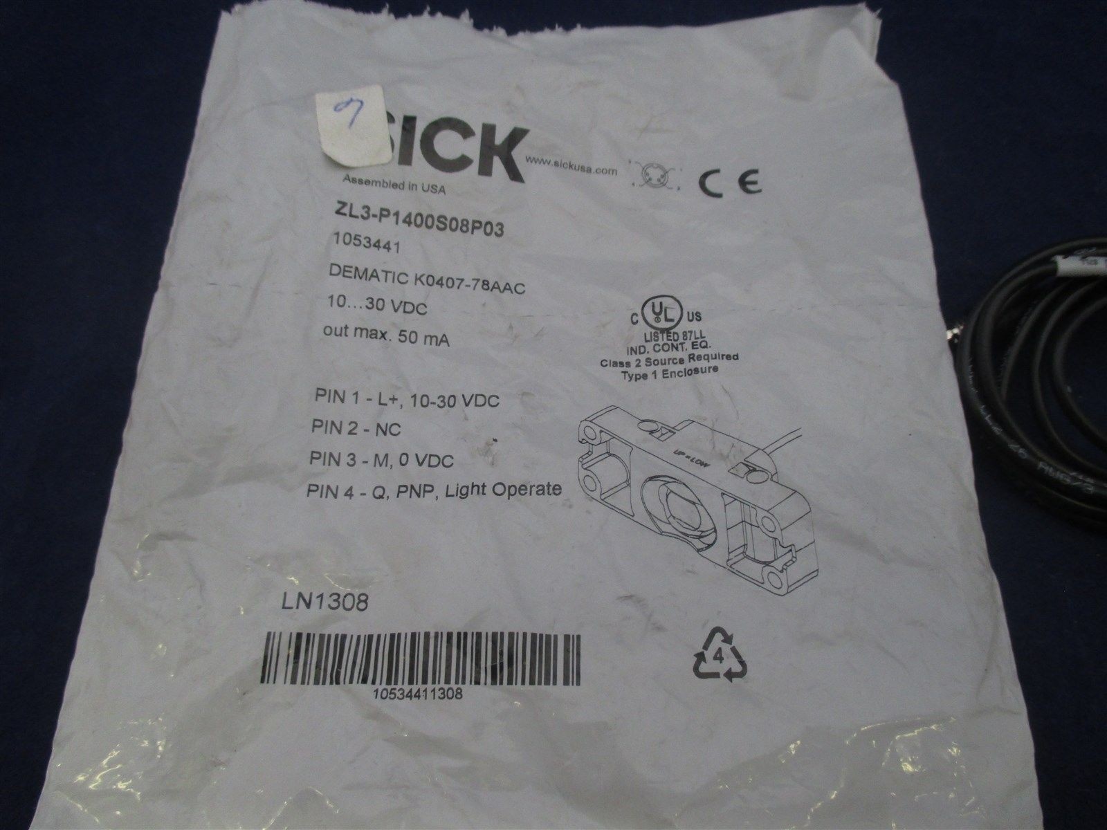 Sick ZL3-P1400S08P03 1053441 K0407-78AAC Photoelectric Sensor | eBay