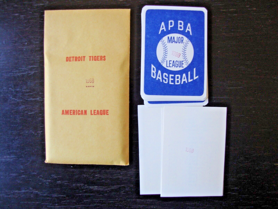 SUPER CLEAN! APBA BASEBALL ORIGINAL & COMPLETE 1968 SEASON PLAYER CARDS ...