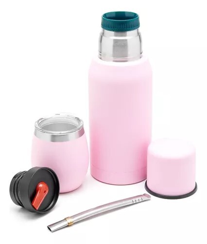Set Matero - Termo Acero 750ml + Mate Rosa + Bombilla | eBay