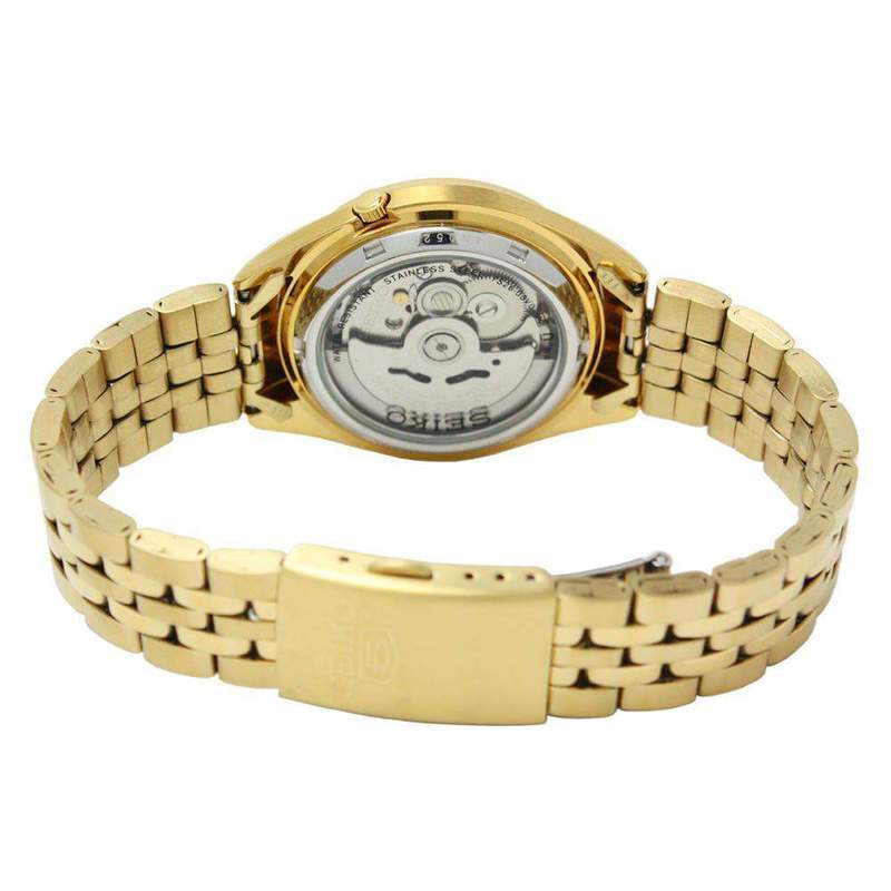 Seiko 5 Automatic 21 Jewels Gold-Tone Stainless Steel Men's Watch ...