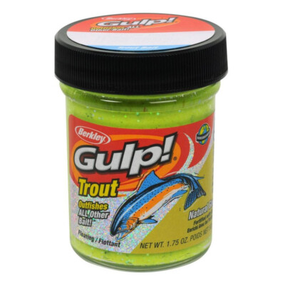 Berkley Gulp Powerbait Floating Dough Trout Bait (Chunky Chartreuse) 55 ...