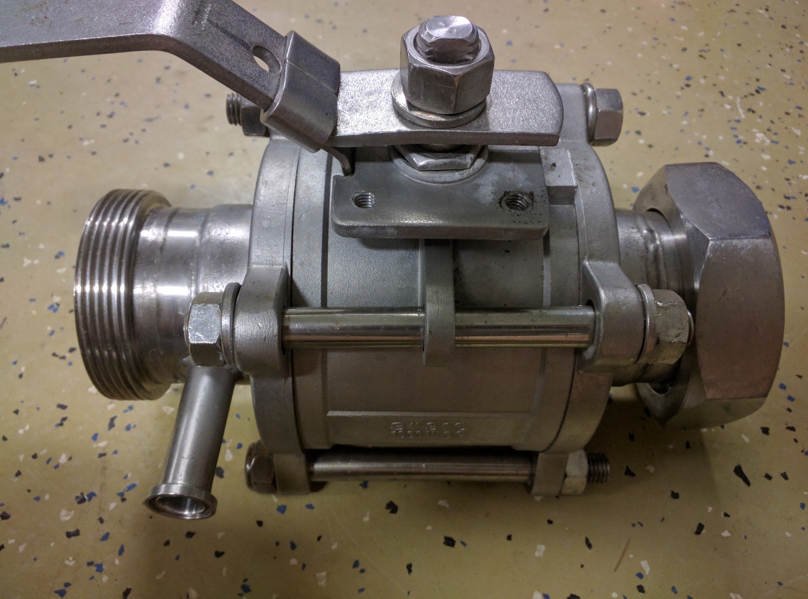 VNE 3" 316L Sanitary Stainless Steel Manual 2-Way Ball Valve CF8M E90WW ...