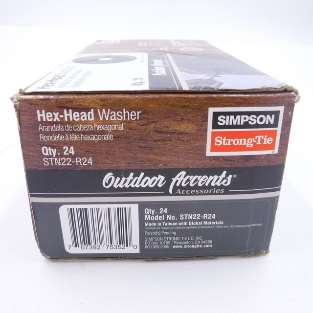 Simpson Strong-Tie STN22-R24 Powder Coated Hex Washer Head - Black ...