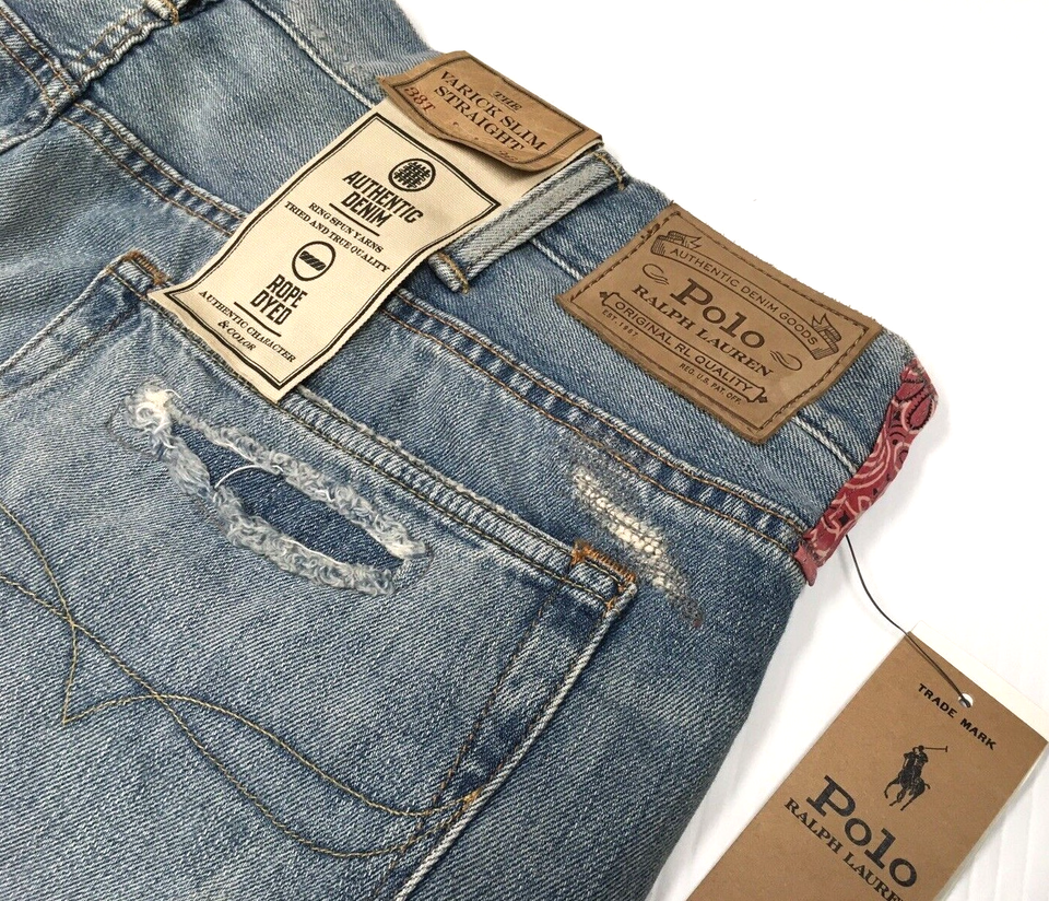 Polo Ralph Lauren B&T Stitched Patchwork Repaired Shredded Distressed ...