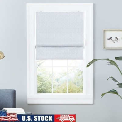 Blackout Cordless Roman Shade Chevron Pattern Foam Backing Easy Install ...