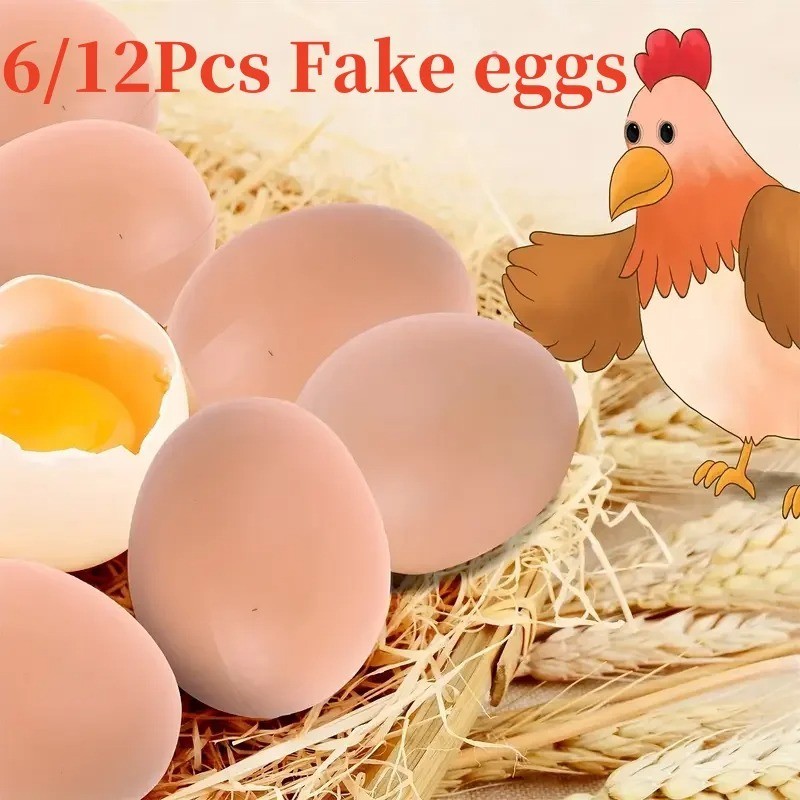12×Dummy Faux Fake Chicken Eggs Get hens to Lay Eggs Poultry Mannequin ...