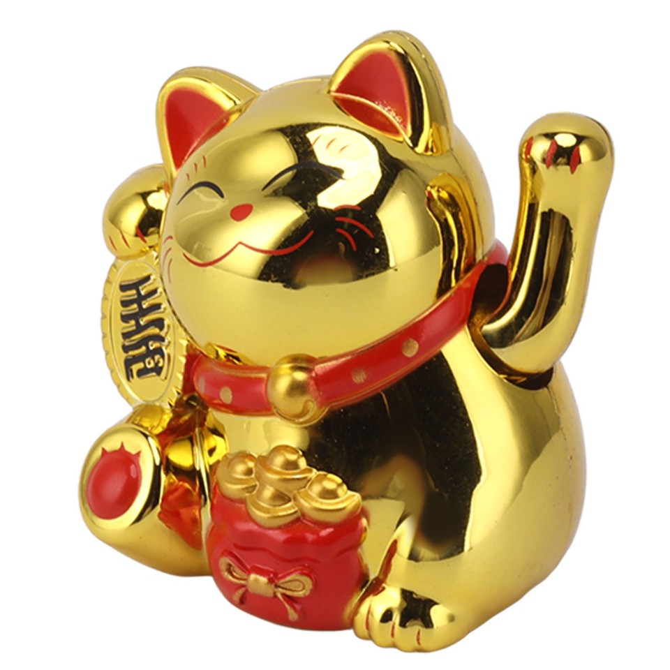 2in Lucky Fortune Cat Vivid Lovely Solar Fortune Cat Statue For ...