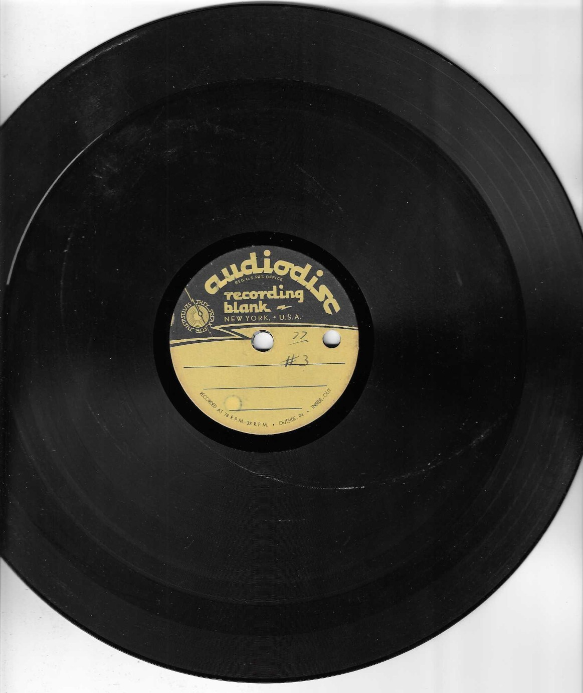 AUDIODISC RECORDING BLANK - WHO IS IT ? - ONE OF A KIND 1940s RARE 10 ...