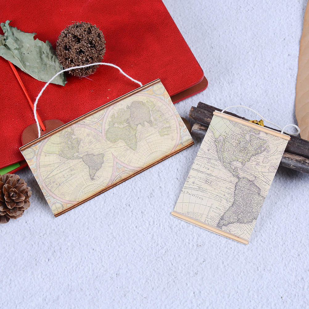 1/12 Dollhouse Miniature Mini World Map Simulation Furniture Model Toys ...