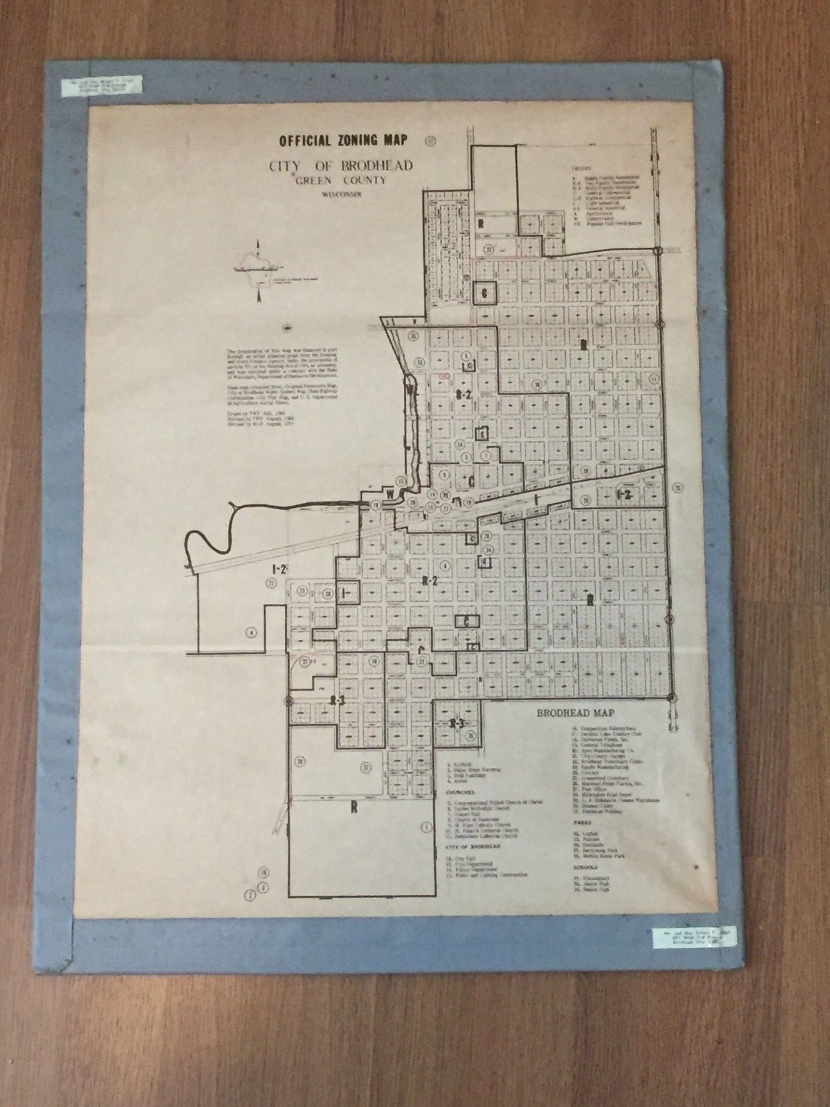 Antique Zoning Map of Brodhead, Wisconsin | eBay