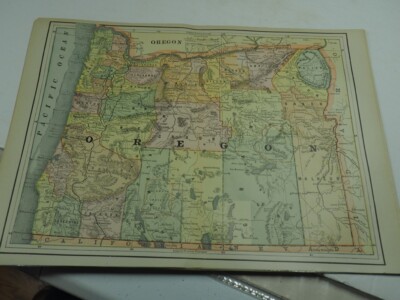 Vintage Map "Oregon" 1893 Columbian World's Fair Atlas Chicago | eBay