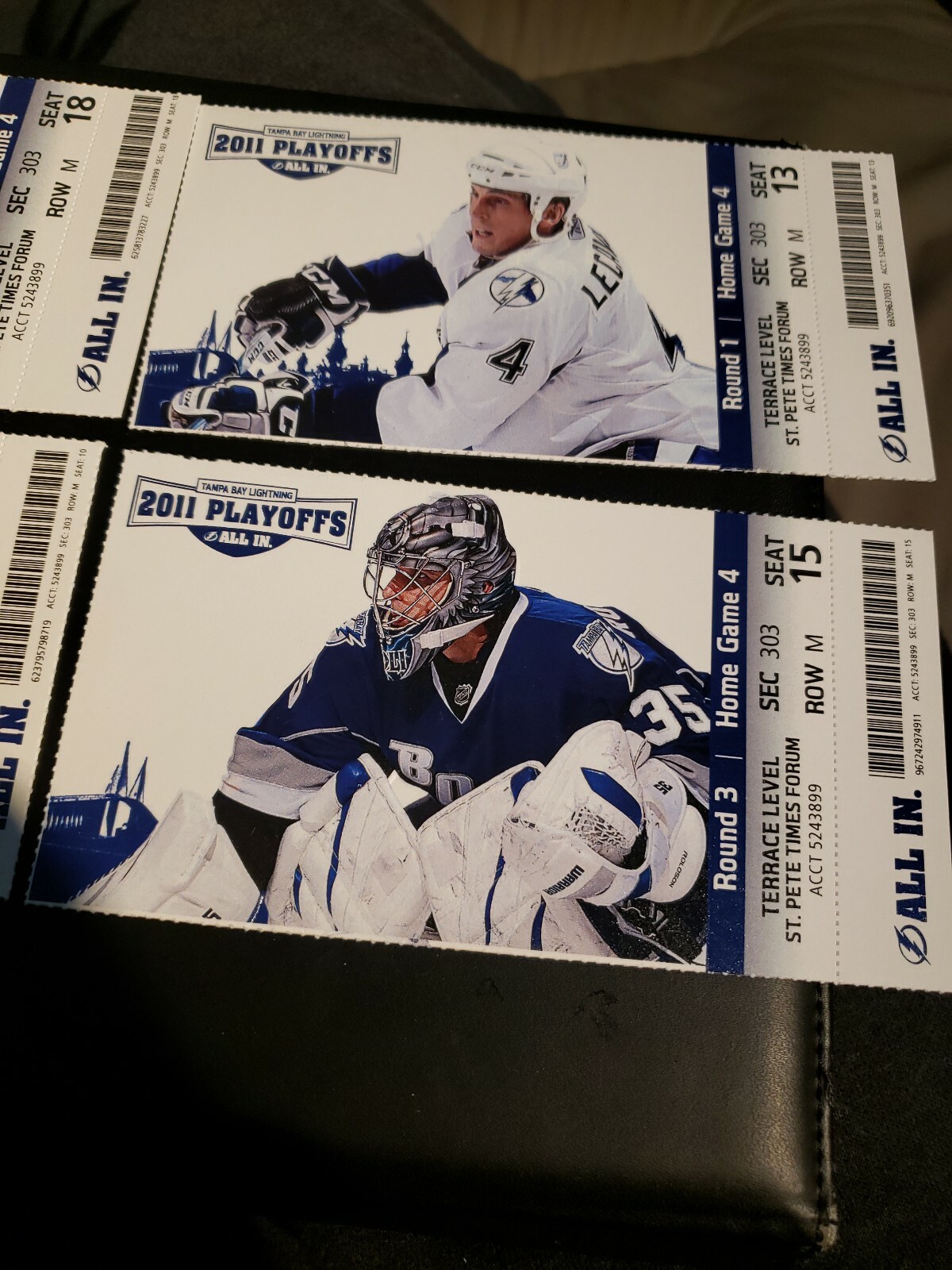 TAMPA BAY LIGHTNING NHL TICKET STUBS FROM 2011 STANLEY CUP PLAYOFFS (4 ...