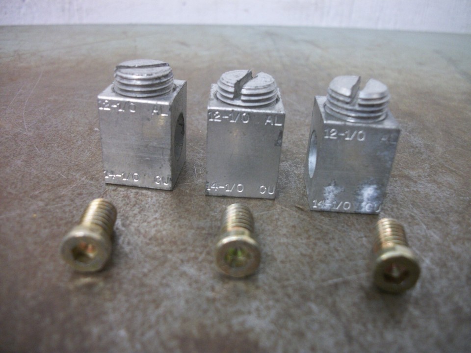 SQUARE D LOT OF 3 14-1/0 AL9CU ALUMINUM CIRCUIT BREAKER LUGS AL100FA ...