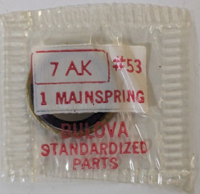 OEM NOS Bulova Cal. 7AK Watch Mainspring Part# 53 | eBay