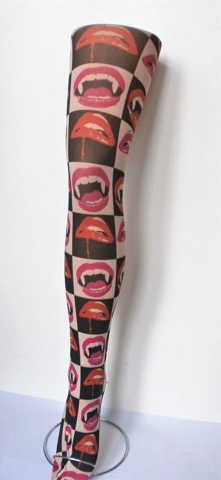 Patterned Printed Tights Alternative 60's 70's Vintage Tartan Floral ...