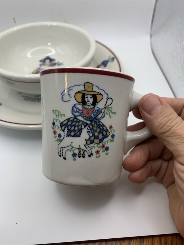 Shenango Kiddie Ware Plate, Bowl & Cup Little Miss Muffet,Mary Contrary ...