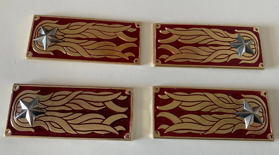 🔴Duffle Army Italian Military Metal And Varnish Rank 6 Pieces Vintage ...