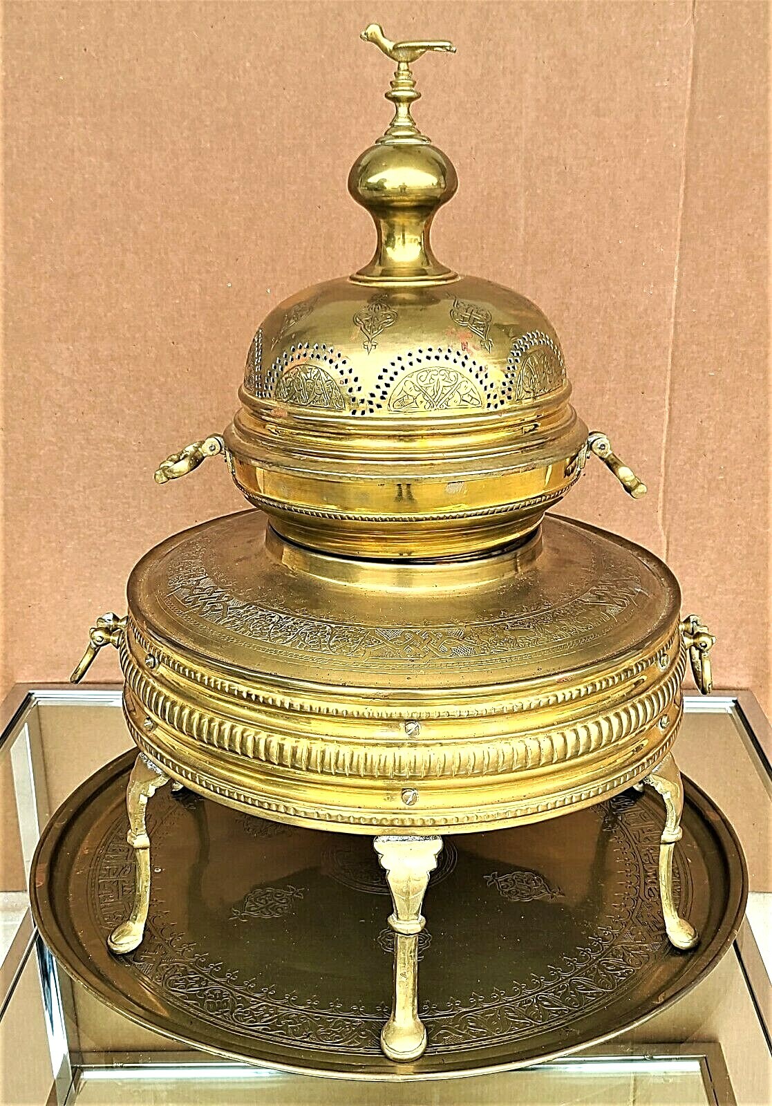 Large 30" Antique c 1900 Arabic Fire Pit Ceremonial Brazier with ...