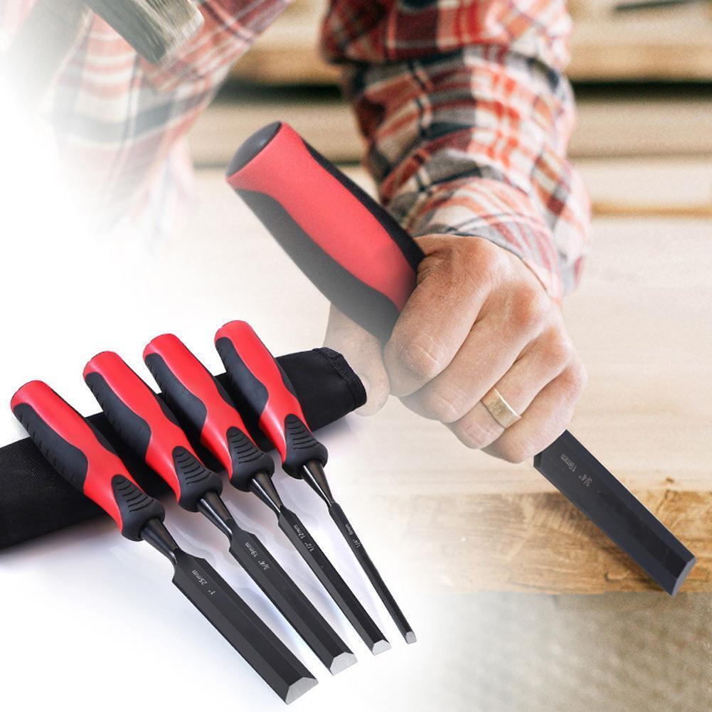 4pc Percussion Chisel Flat Carving Chisel Carpentry Sculpture Slot ...