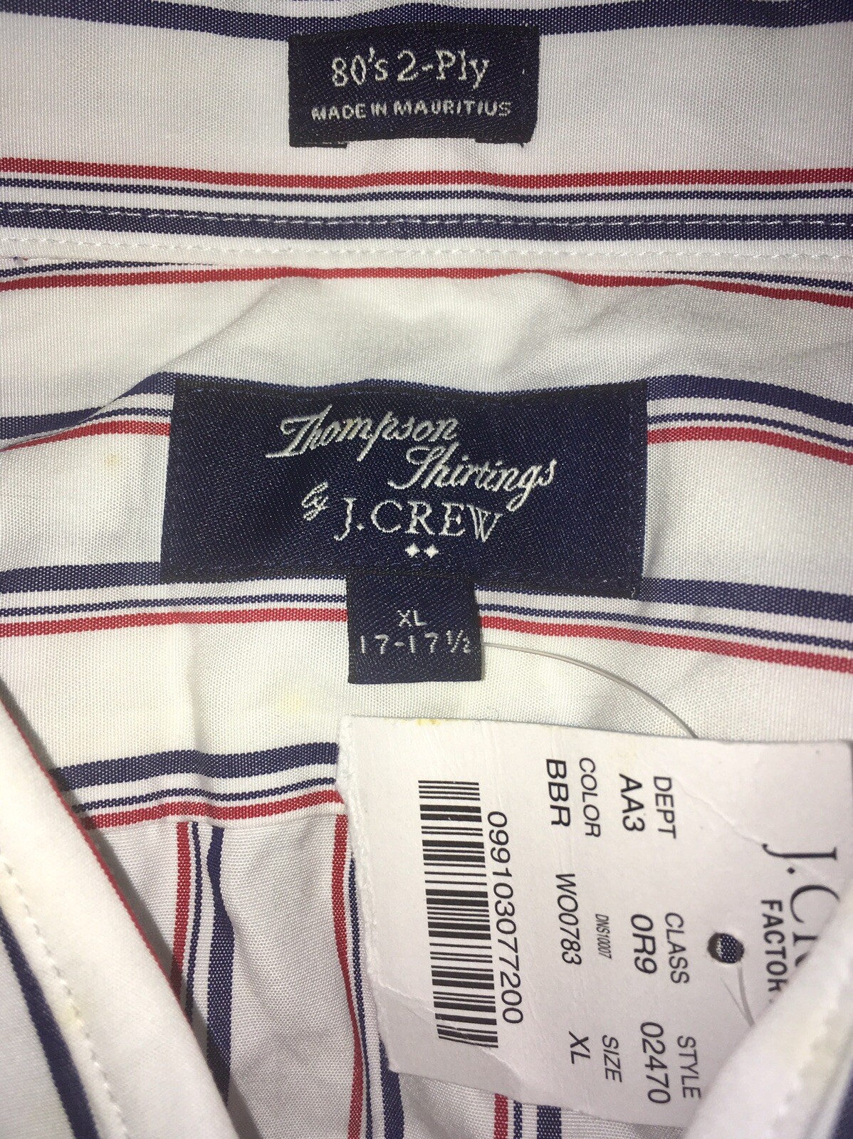 NWT J.CREW 80’s 2-Ply Men’s Thompson Dress Shirt Size XL 17-17.5 ...