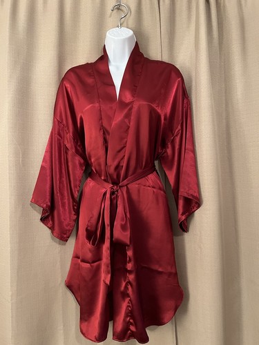 Red satin robe size M | eBay