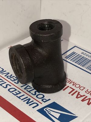 USA 3/8"x1/4"x1/4" Black Reducing TEE- 3/8x1/4x1/4 FxFxF Malleable ...