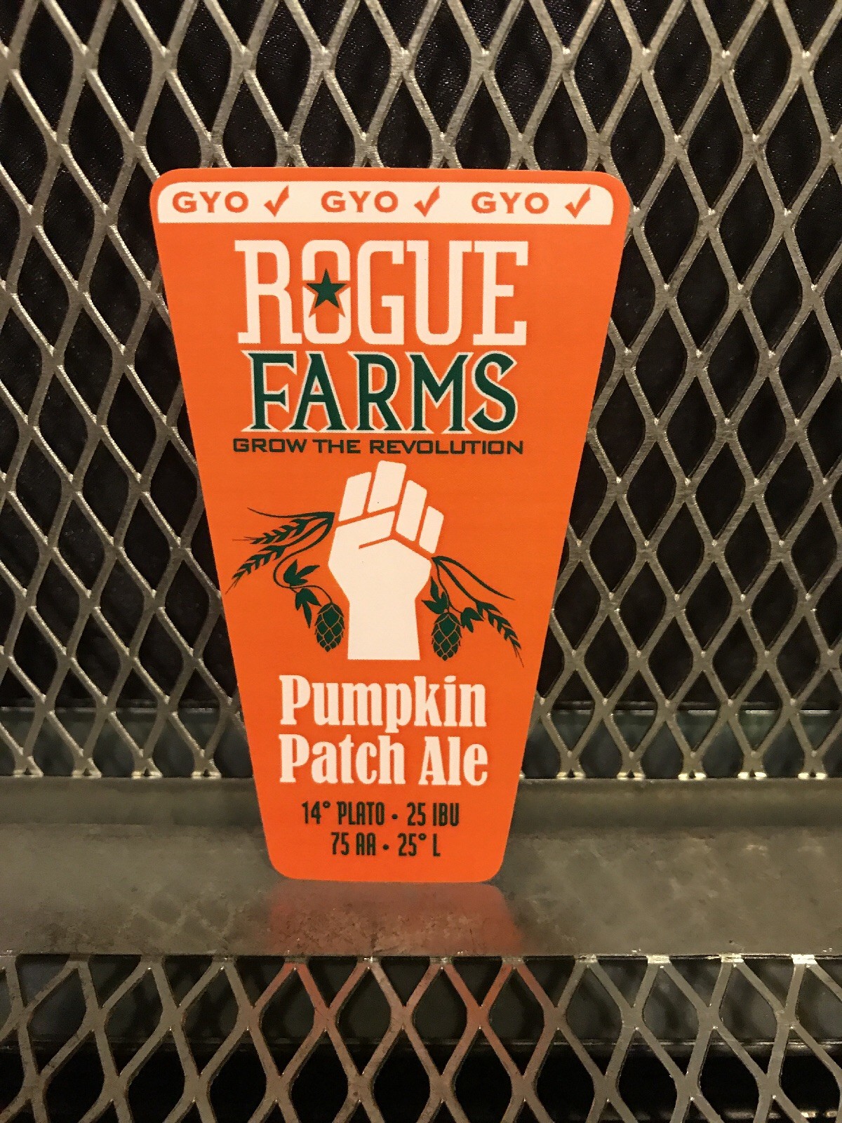 ROGUE BREWERY Oregon ~ RARE ~ Pumpkin Patch Ales Tap ~ Craft Beer Sign ...